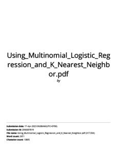 Modeling Public Crime Type Using Multinomial Logistic Regression and K-Nearest Neighbor: Pre-and ...